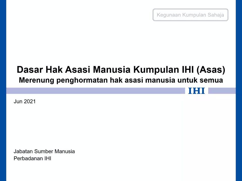 2021: IHI Group Human Rights Policy (Malay Version) – IHI POWER SYSTEM (M) SDN BHD